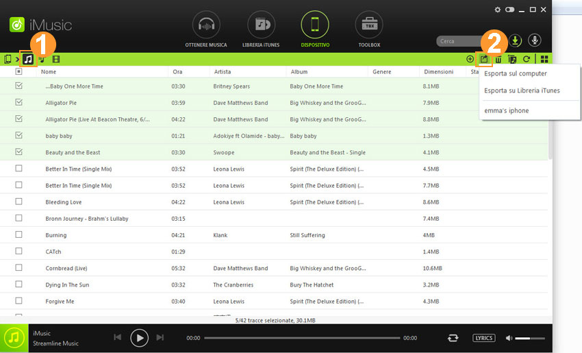 iMusic guida - Trasferimento di musica da Android a iPhone/iPod/iPad