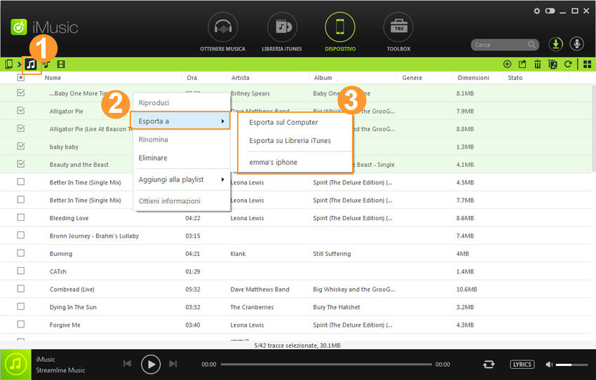 iMusic guida - Trasferimento di musica da Android a iPhone/iPod/iPad